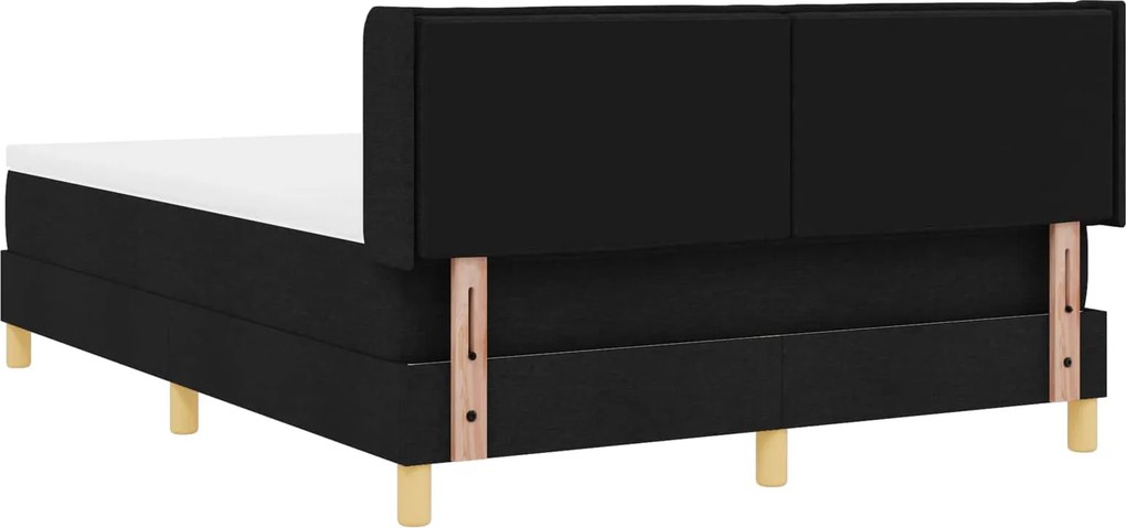 Postel s boxspringem s matrací s čelo Černý 200 x 160 cm textil 3341239