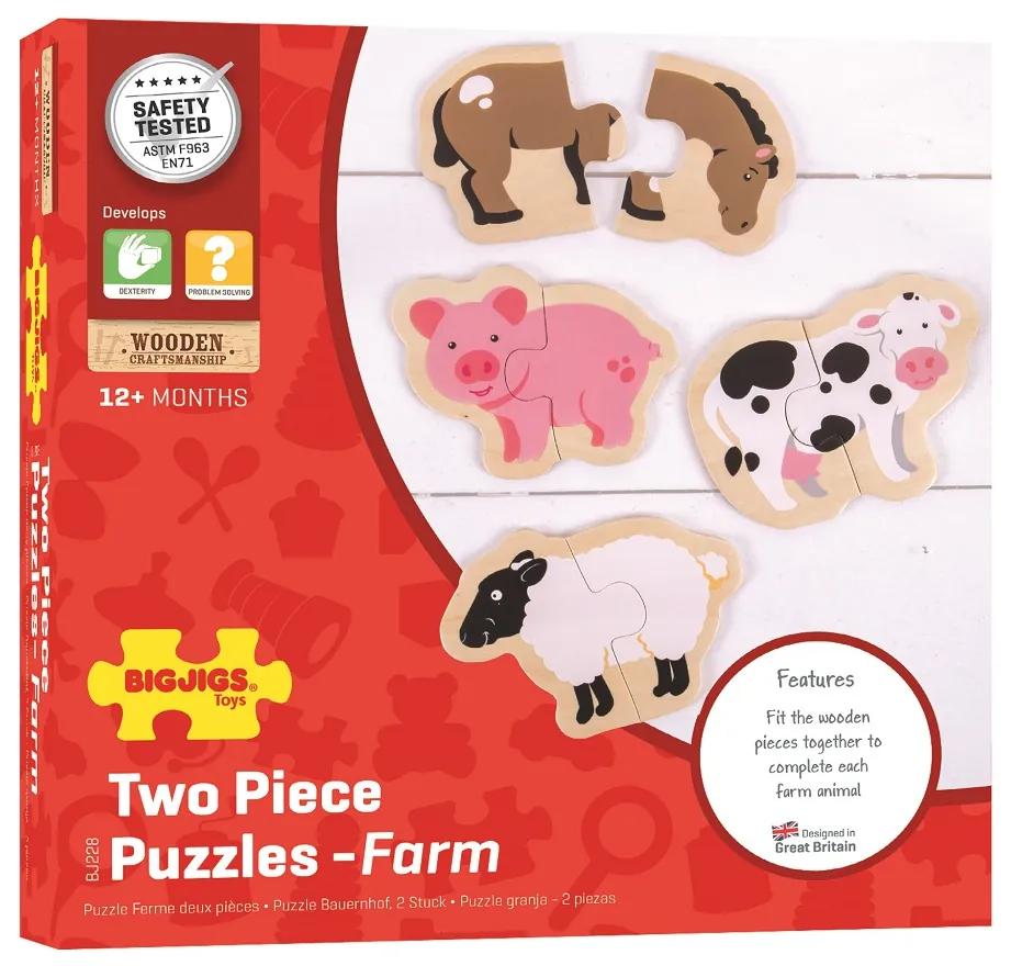Bigjigs Toys Dřevěné puzzle - Zvířátka z farmy