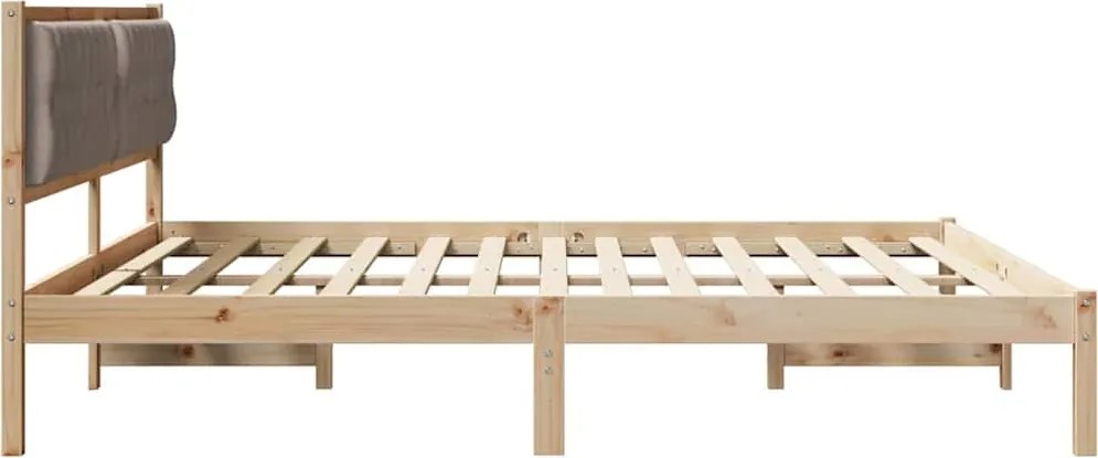 Rám postele s čelo Taupe 200 x 200 cm Masivní borové dřevo 3394236