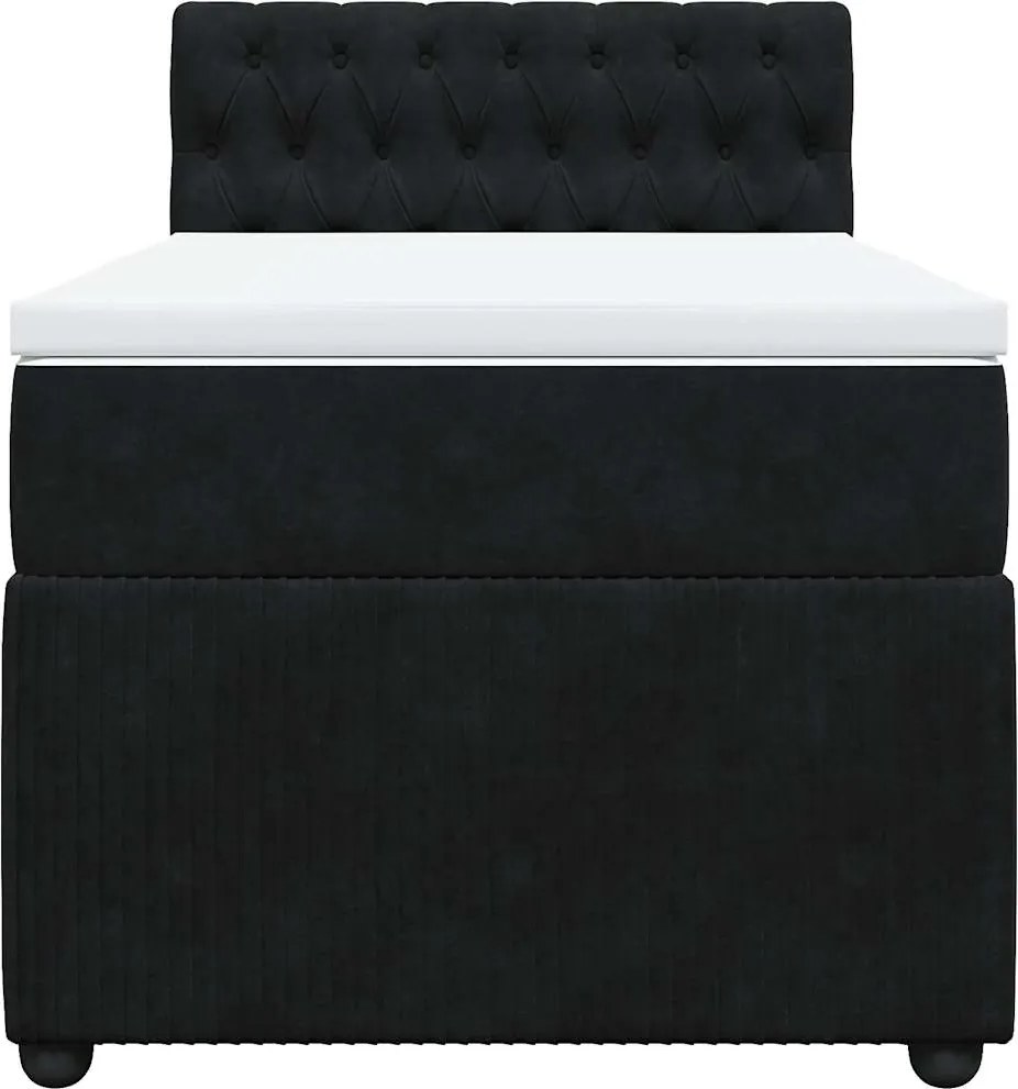 Box spring postel s matrací černá 100x200 cm samet 3289970