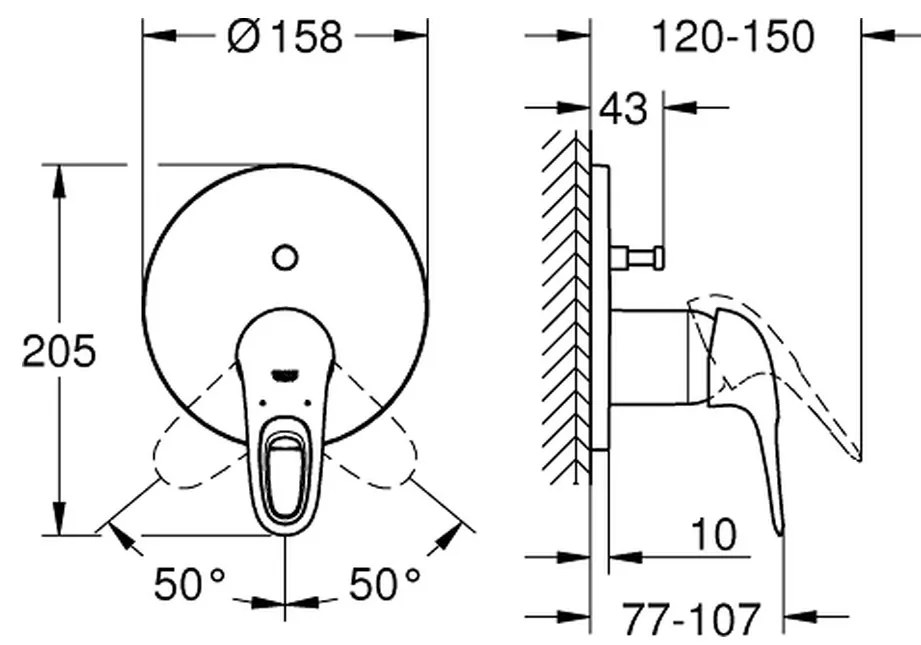 Grohe Eurostyle - Páková baterie s 2-směrovým přepínačem, měsíční bílá 24049LS3