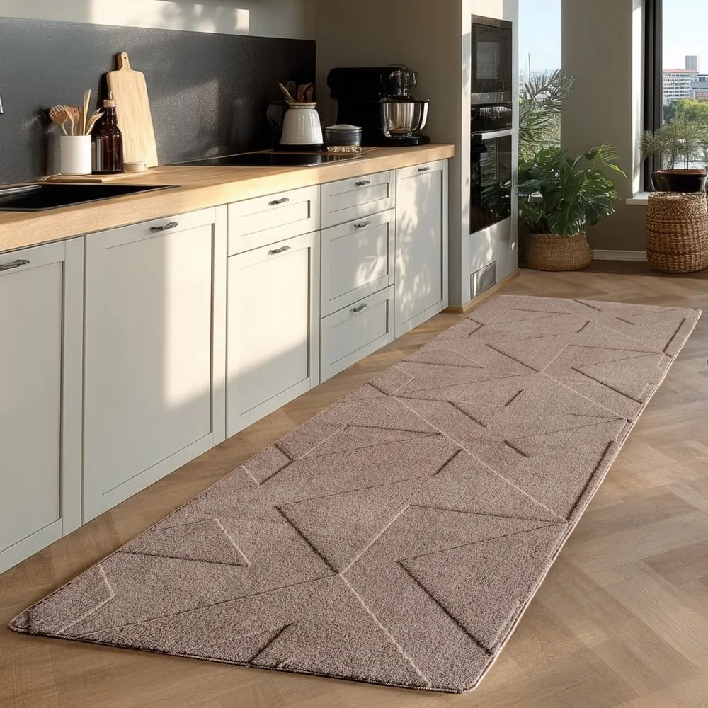 Světle hnědý pratelný běhoun 80x250 cm Pompei 1613 – Ayyildiz Carpets