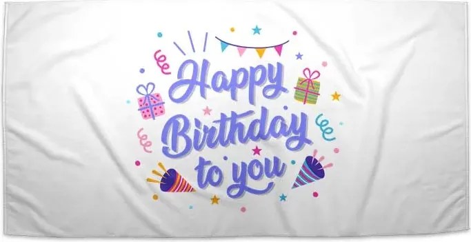 Sablio Ručník Happy birthday to you 3 - 30x50 cm