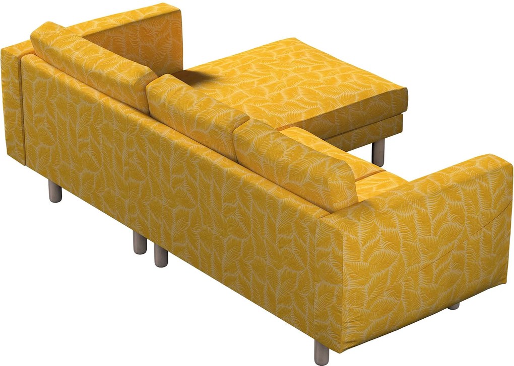 Potah na pohovku IKEA Norsborg 3-místná se šezlongem barva žlutá látka pletený vzor, vzorované