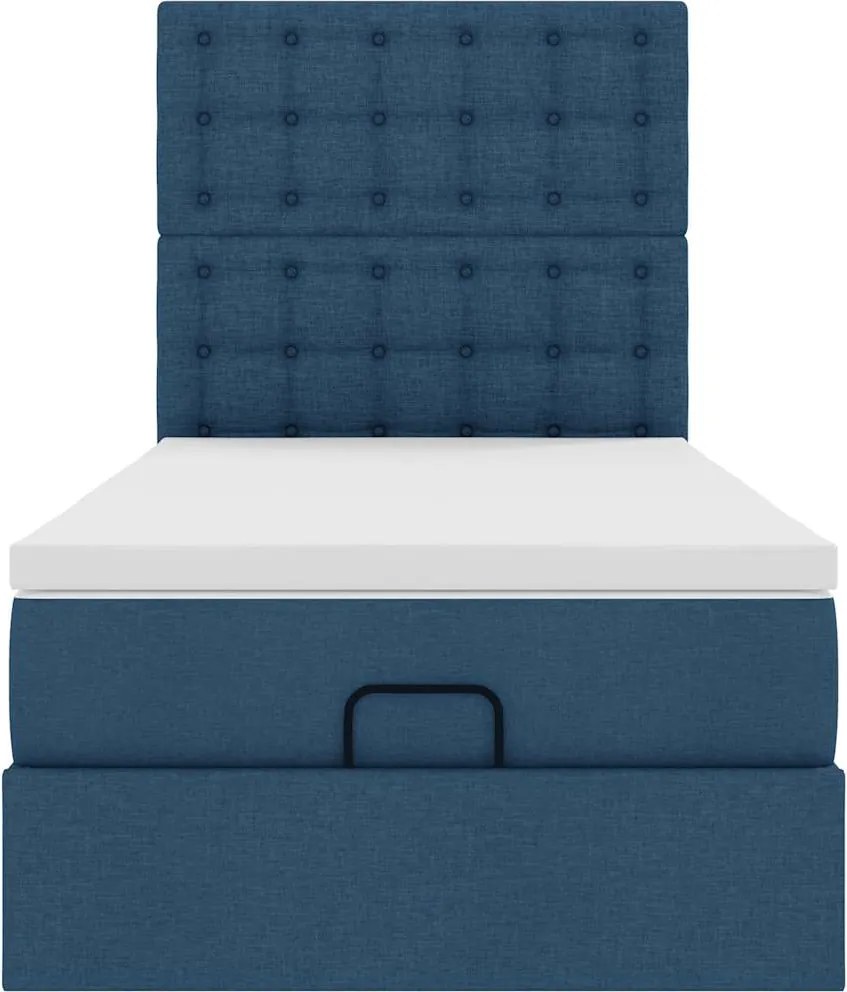 Osmanský postel s matrací modrá 100x200 cm textil 3313305