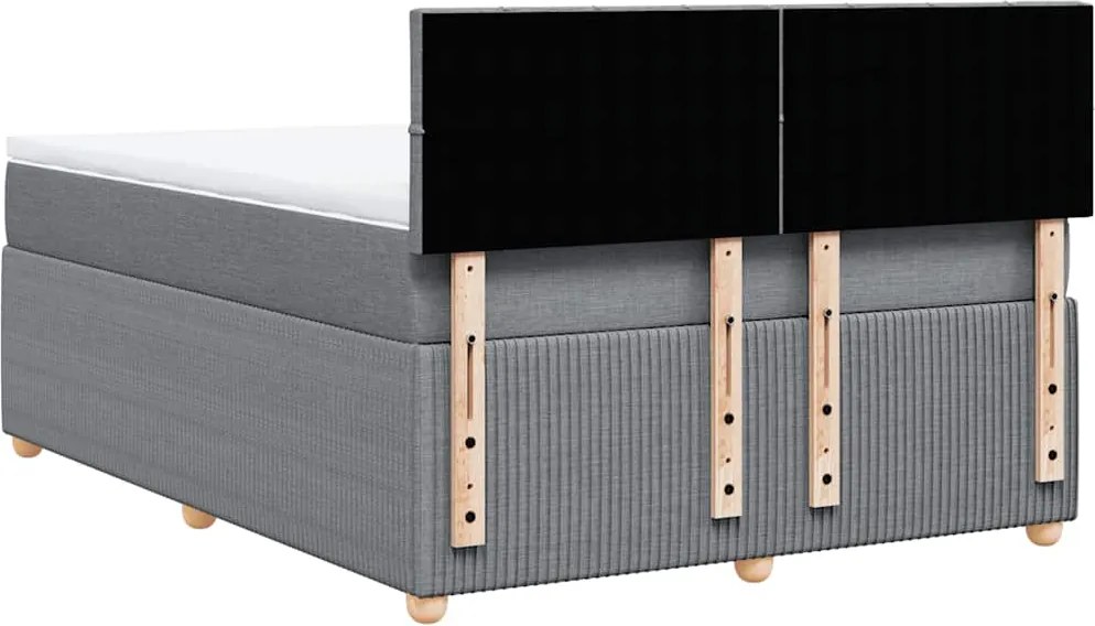 Box spring postel s matrací světle šedá 160 x 200 cm textil 3287507