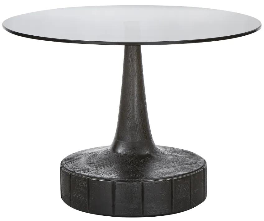 Hoorns Černý skleněný konferenční stolek Syan 60 cm