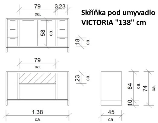 Koupelnová komoda široká z masivu Victoria divoký dub