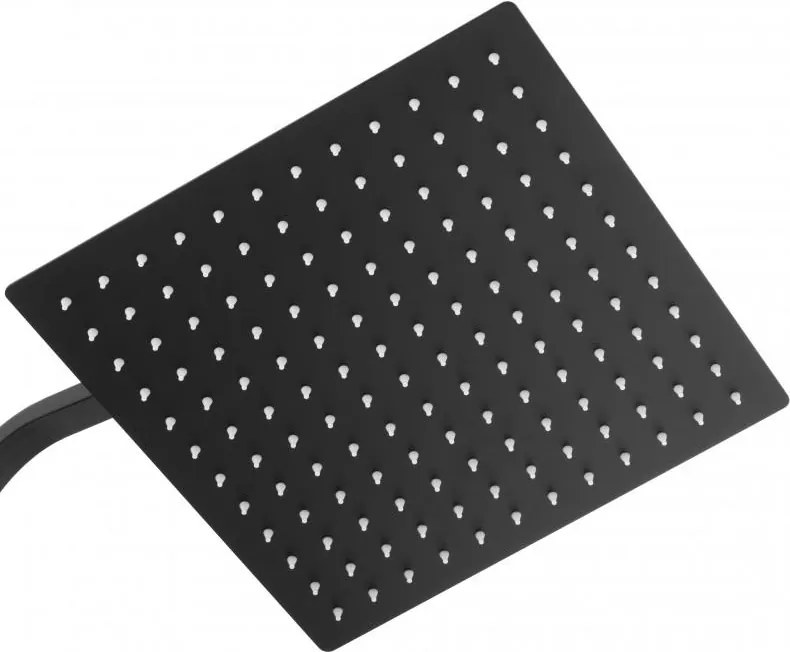 Erga Goba, sprchová souprava s termostatickou baterií a dešťovou hlavicí 30x30 cm, černá matná, ERG-YKA-BP.GOBA-THERM-30-BLK