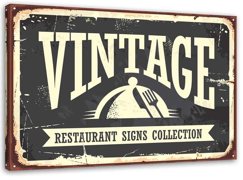 Gario Obraz na plátně Vintage restaurace znamení Rozměry: 60 x 40 cm