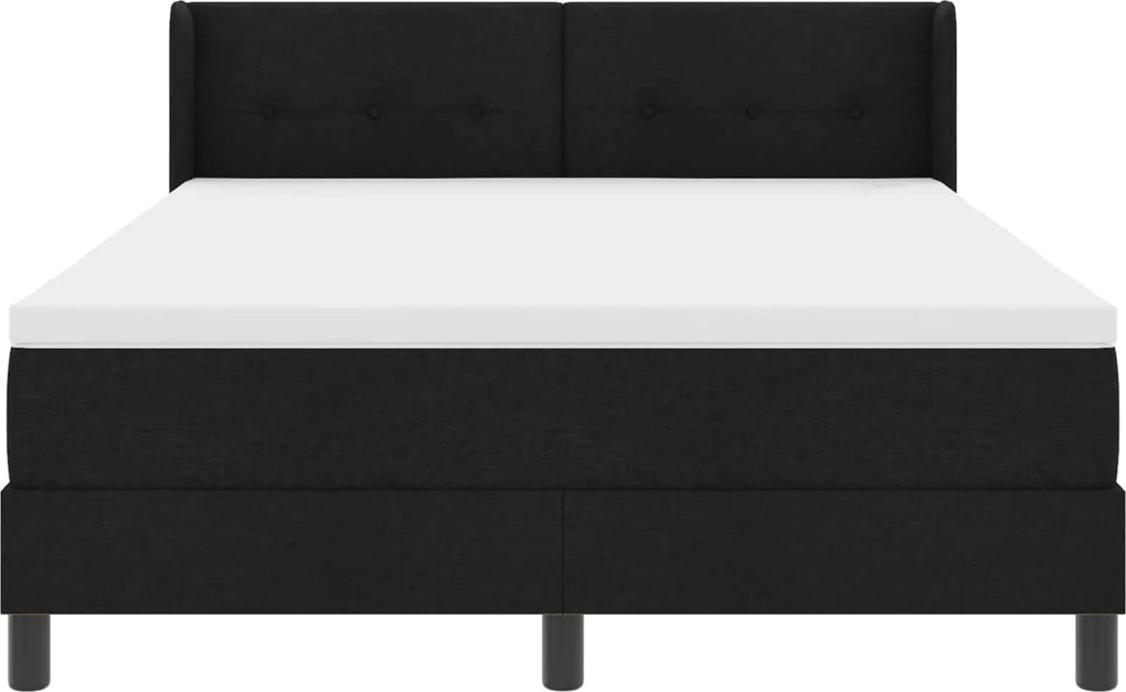 Postel s boxspringem s čelo Černý 200 x 140 cm textil 3341106