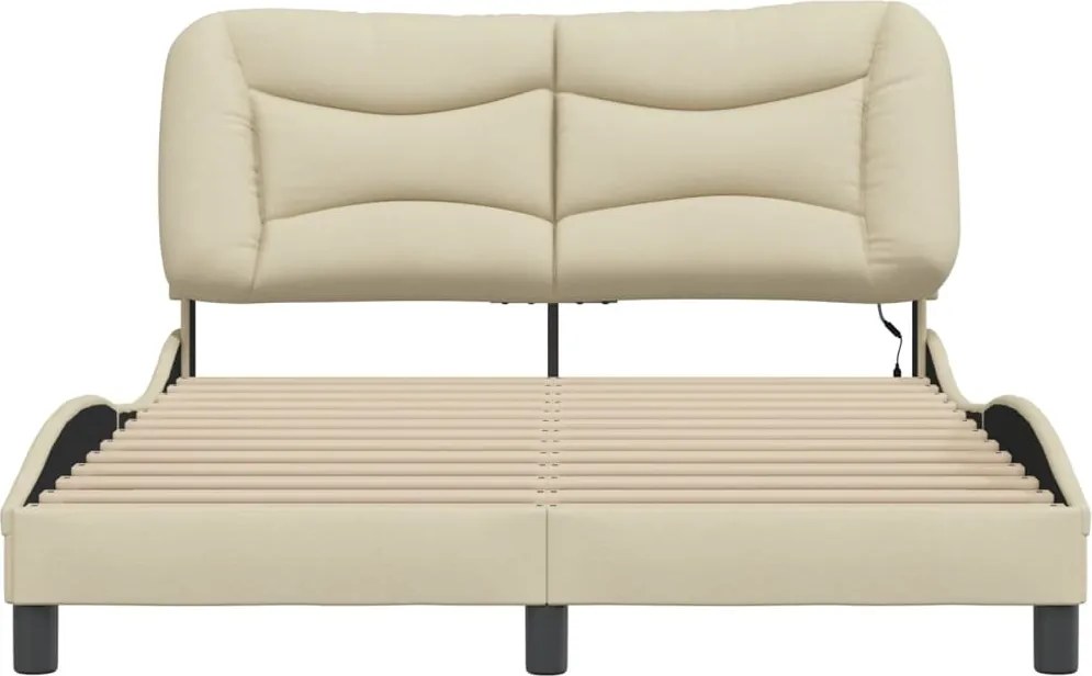 Rám postele s LED bez matrace Hvar Cream 140x200 cm Látka 3213709