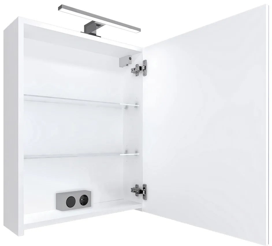 Comodo Zrcadlová skříňka závěsná s LED osvětlením Fabrice W 50 ZS P/L