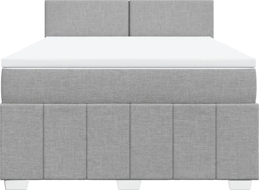 Box spring postel s matrací světle šedá 160 x 200 cm textil 3287112