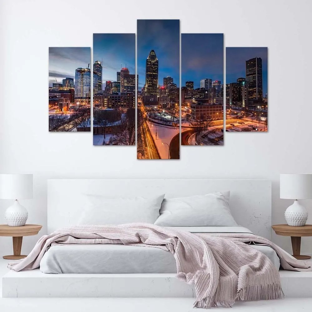 Obraz na plátně pětidílný New York panorama města USA - 150x100 cm
