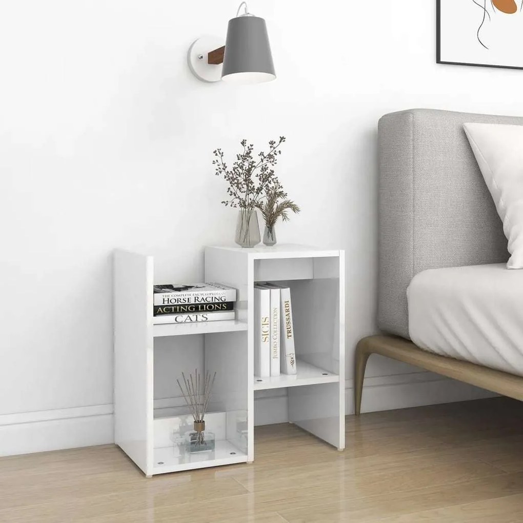 vidaXL Noční stolek 50 x 30 x 51,5 cm kompozitní dřevo [806378] Barva: Bílá