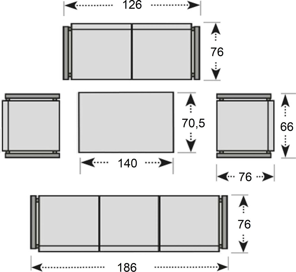 Doppler MANHATTAN, +1+1 zahradní sedací souprava 2+1