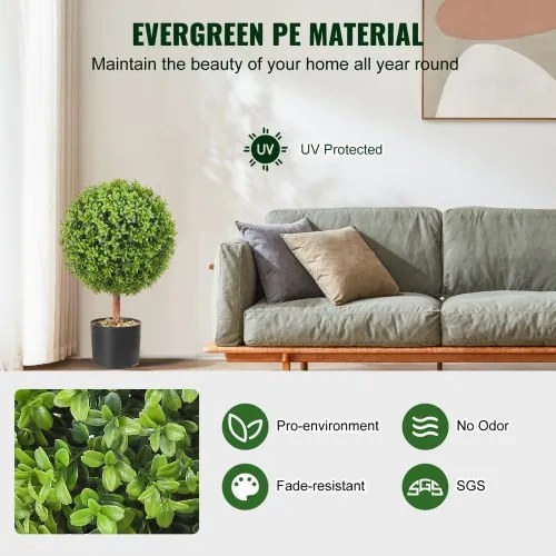 Umělé topiary Zimostrázové stromy, 61 cm vysoké (2 kusy)
