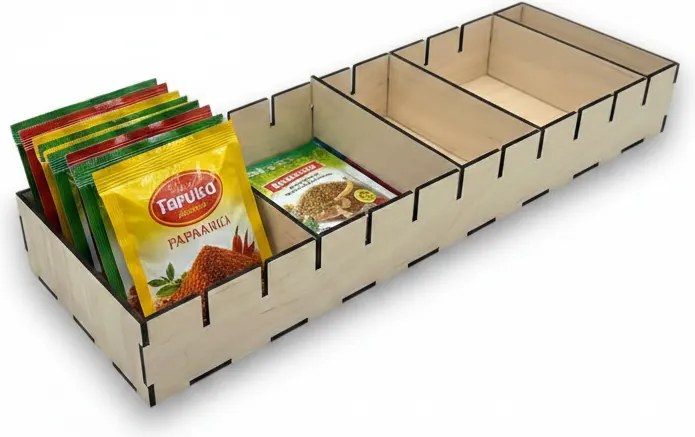 usporadejto.cz Organizér do šuplíku s přepážkami, vložka do zásuvky, dřevěný VASKY, 45,5 x 20 x 6 cm