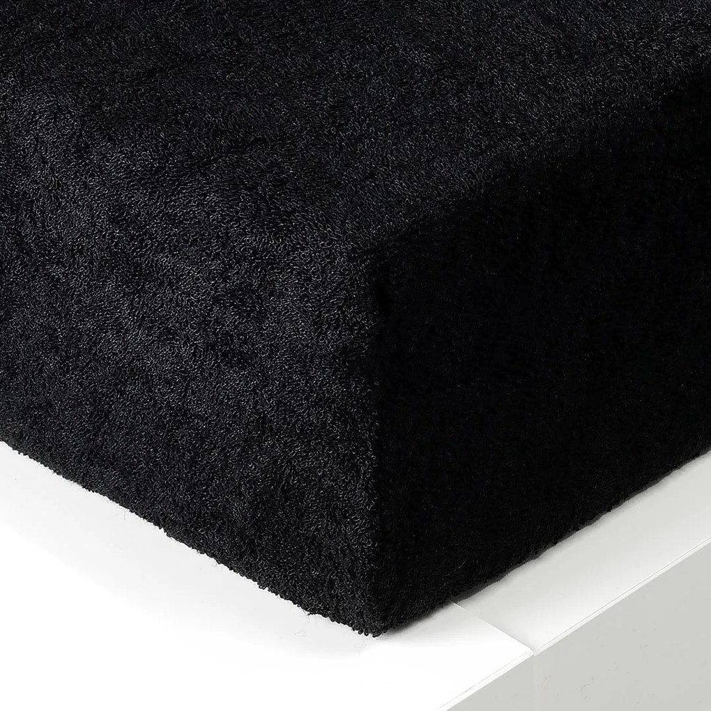 XPOSE® Froté prostěradlo Exclusive - černé 140x200 cm
