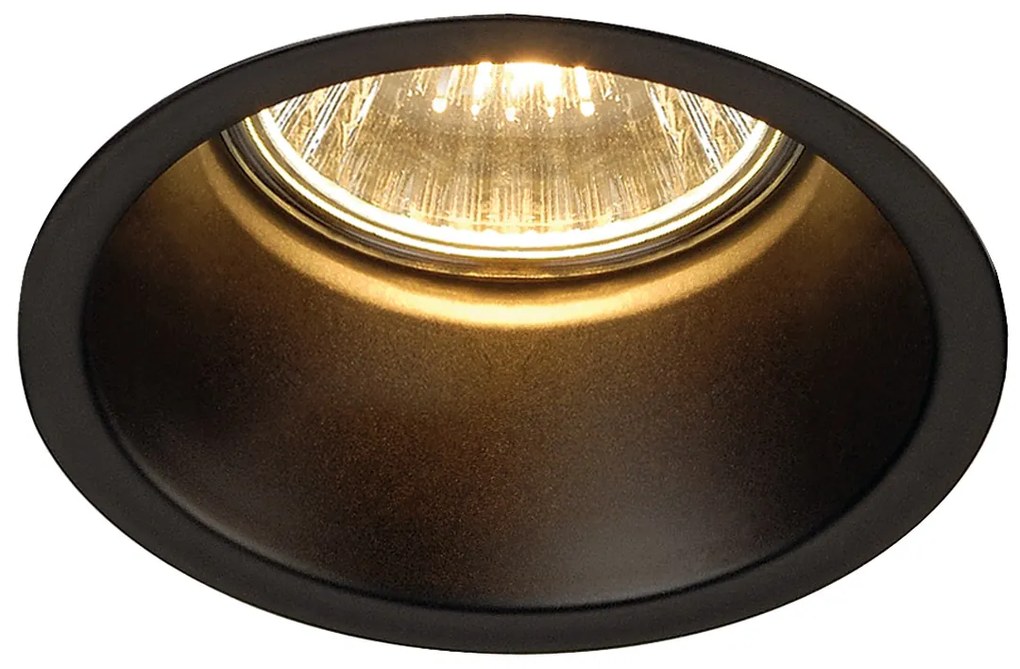 SLV 112910 Horn GU10, záputná bodovka do podhledu, 1x50W, 230V, černá, prům. 8,3cm
