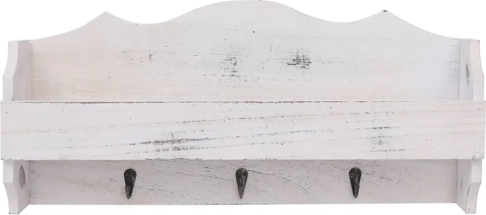Nástěnný věšák bílý 50 x 10 x 23 cm dřevo 284231