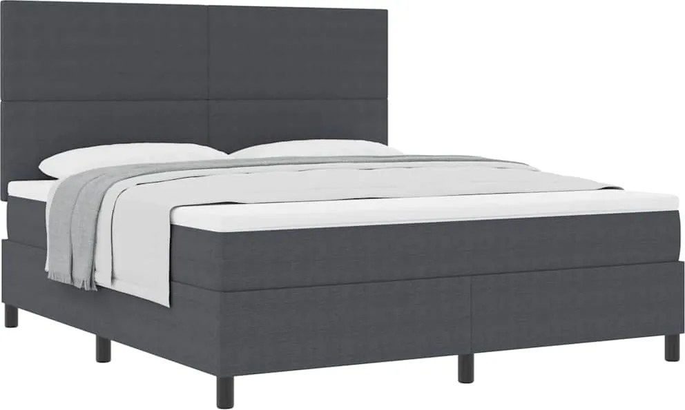 Postel s boxspringem s čelo Tmavě šedá a bílá 180 x 200 cm 3337568