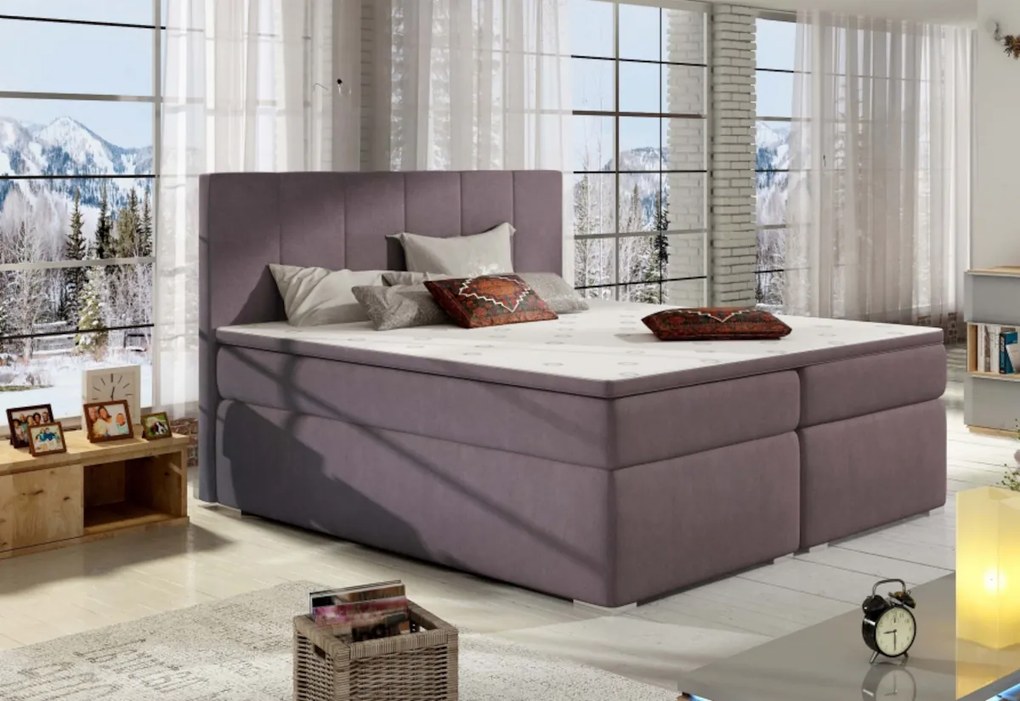 Expedo Čalouněná postel boxspring ELBA + topper, 180x200, soro 65