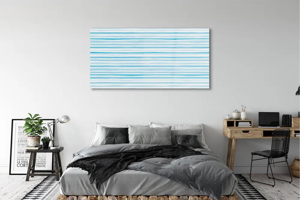 akrylový obraz modré pruhy 140x70 cm