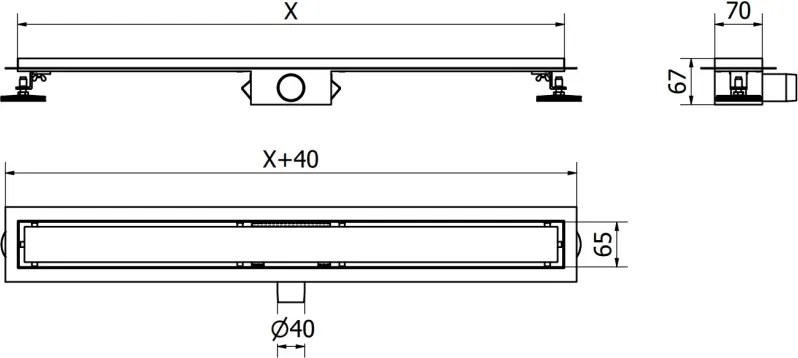 Mexen Flat M13 liniový odtok 2v1 110 cm, kartáčovaná měď - 1C10110