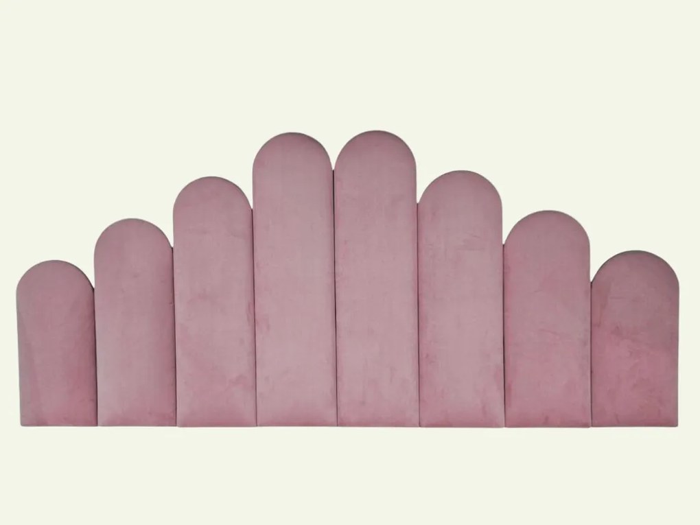 Nástěnný čalouněný panel VELVET ve tvaru oblouku Zvolte barvu: Žlutá, Zvolte rozměr: 30x90 cm, Uchycení na zeď: Se samolepícím suchým zipem