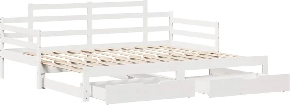 Válenda s přistýlkou a zásuvkami bez matrace bílá 90x200 cm 3302238