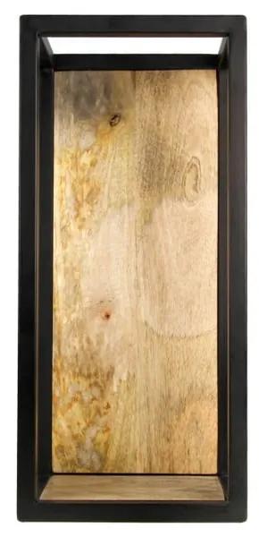 Nástěnná police s detailem z mangového dřeva HSM collection Caria, 25 x 55 cm