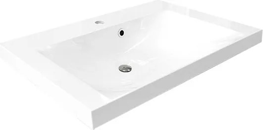 Mereo Mereo, Opto, koupelnová skříňka s umyvadlem z litého mramoru 81 cm, bílá, dub, bílá/dub, černá, CN921M