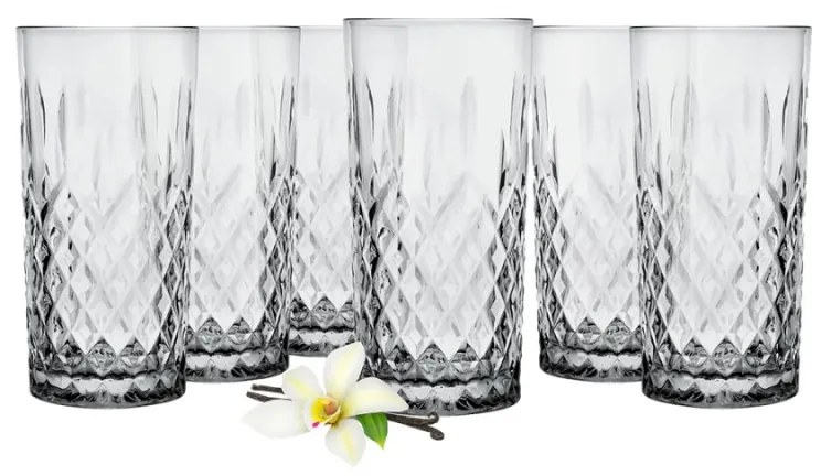 Skleněná nápojová sklenička Water Grey M – 300 ml