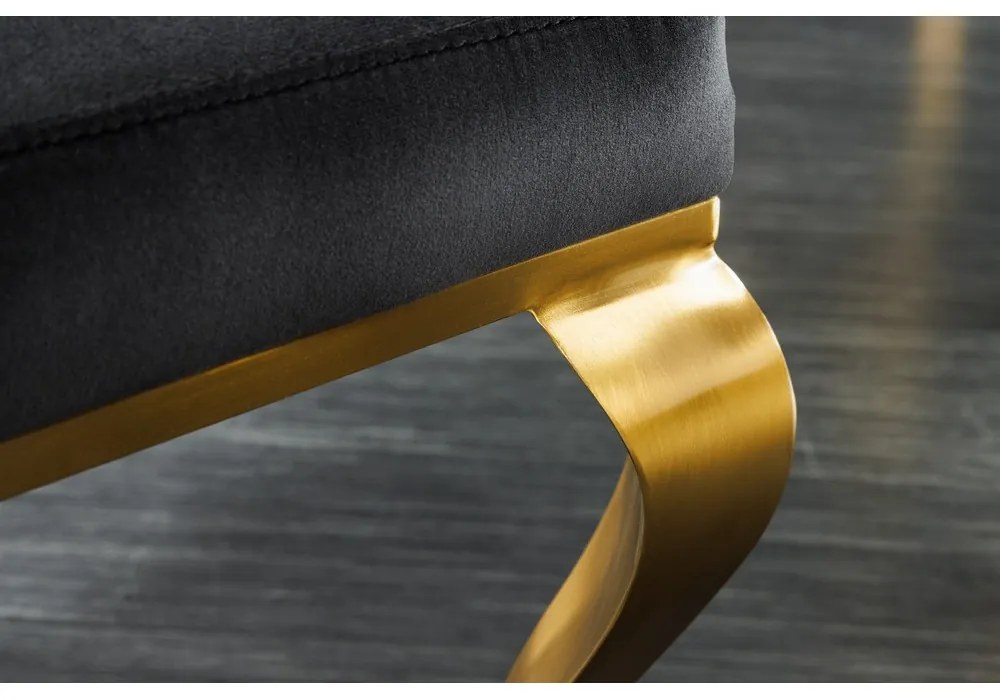 Massive home | 2SET židle MODERN BAROCCO GOLD S RUKOJETÍ černá samet
