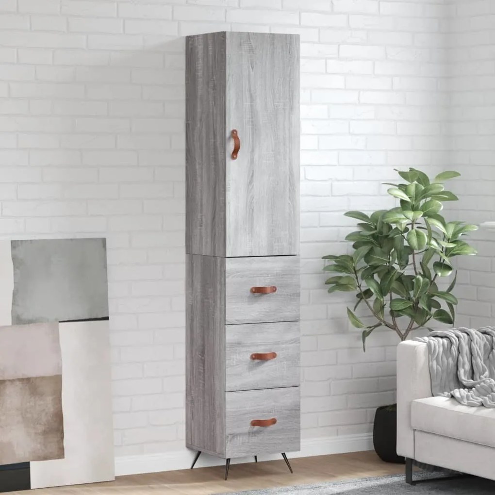 vidaXL Skříň highboard 34,5 x 34 x 180 cm kompozitní dřevo [3198828] Barva: bílá s vysokým leskem