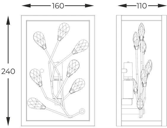 Zuma Line W0578-01A-B5TF - Nástěnné svítidlo SPRING 1xG9/33W/230V černá/zlatá