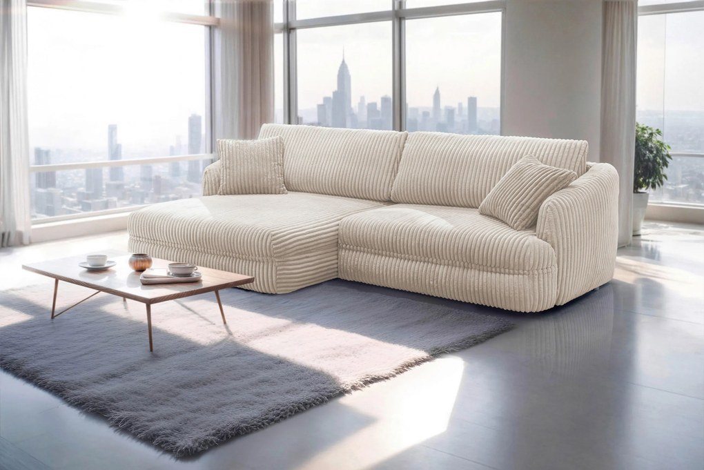 XXXLutz ROHOVÁ SEDAČKA, textil, krémová MID.YOU - Sedací soupravy - 000694008203