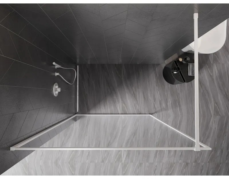 Mexen, Mexen Kioto-XF sprchová stěna s rámem 150 x 202 cm, průhledná 10 mm, bílá - 800-150-104-20-00-X