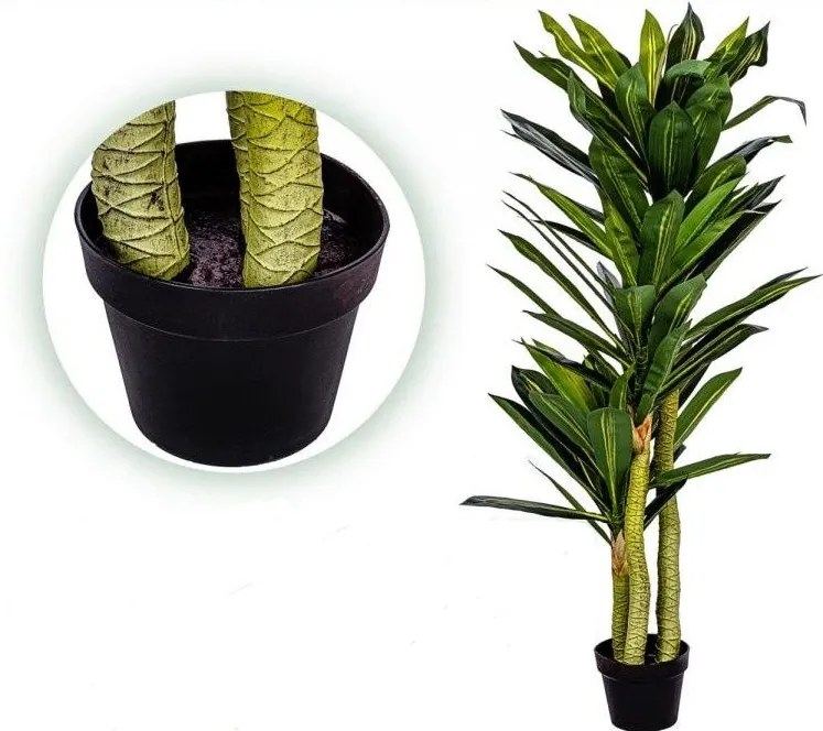 PLANTASIA 85196 Umělý strom Dracaena 120 cm, 81 listů