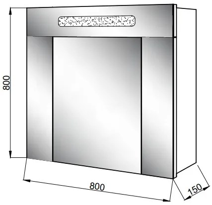 Lavedo Marco II. 80 zrcadlová skříňka do koupelny s integrovaným LED osvětlením