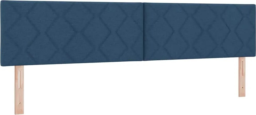 Postel s boxspringem s čelo Modrá 200 x 200 cm textil 3338796