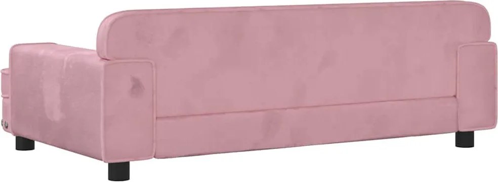 Pelíšek pro psy růžový 90 x 53 x 30 cm samet 171871