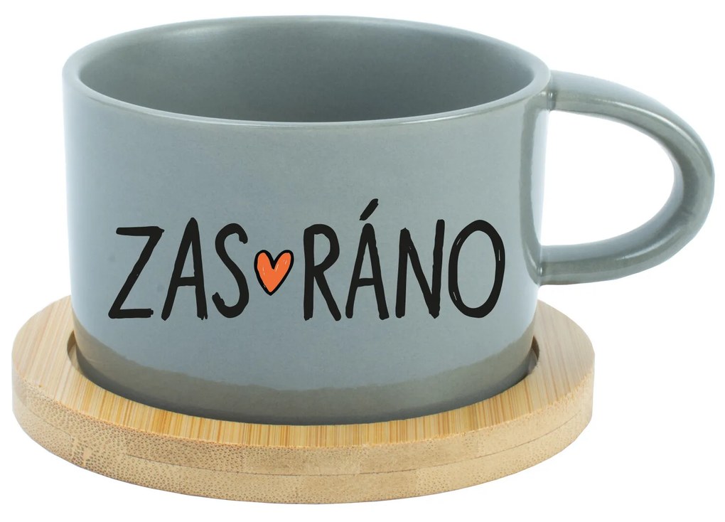 ZAS_RÁNO - šedý hrníček makronka 200 ml