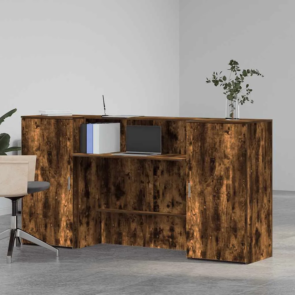 Recepční stůl kouřový dub 200x50x103,5 cm kompozitní dřevo 3324218
