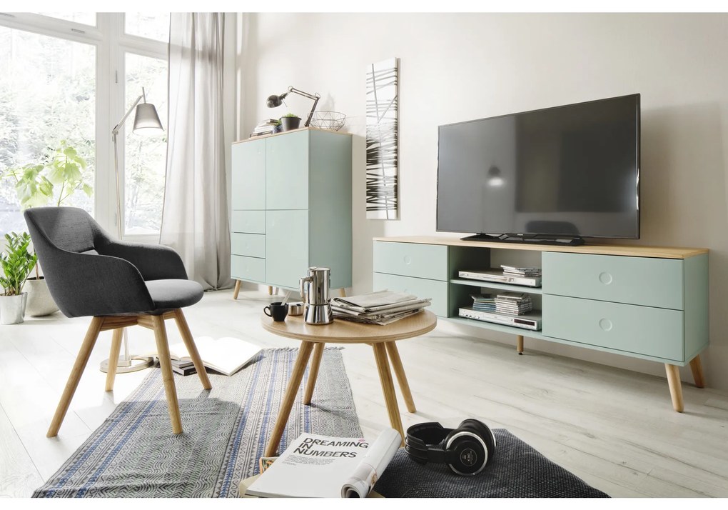 TENZO Dřevěný kabinet DOT světle zelený 137x109 9001666676
