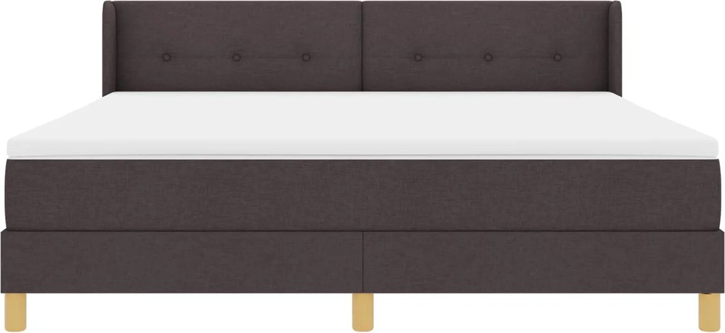 Postel s boxspringem s čelo Tmavě hnědá 200 x 180 cm textil 3341310