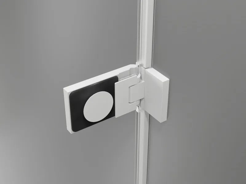 Mexen Lunar-F, skládací sprchový kout levý 70 x 70 cm, 8mm čiré sklo, bílý profil, 836-070-070-20-00-L