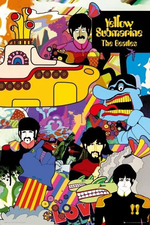 Plakát, Obraz - the Beatles - yellow submarine, (61 x 91.5 cm)